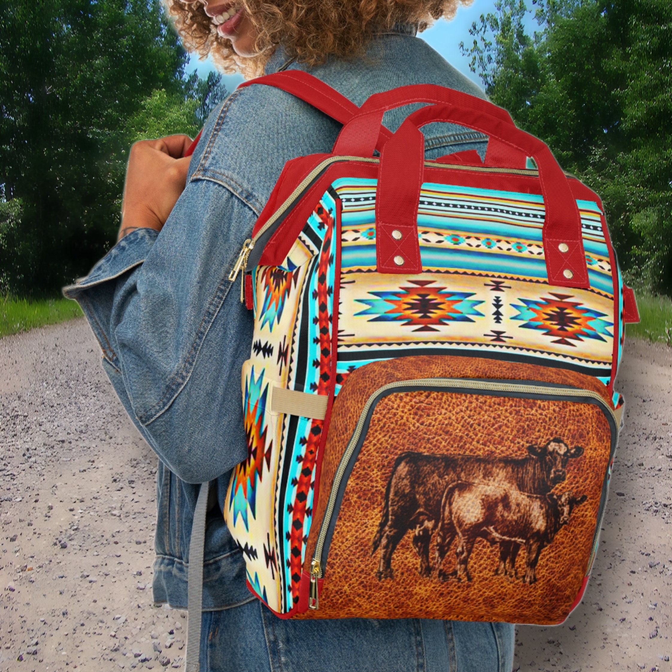 PERSONALIZED Western Backpack/diaper Bag Saddle Blanket Cow - Etsy
