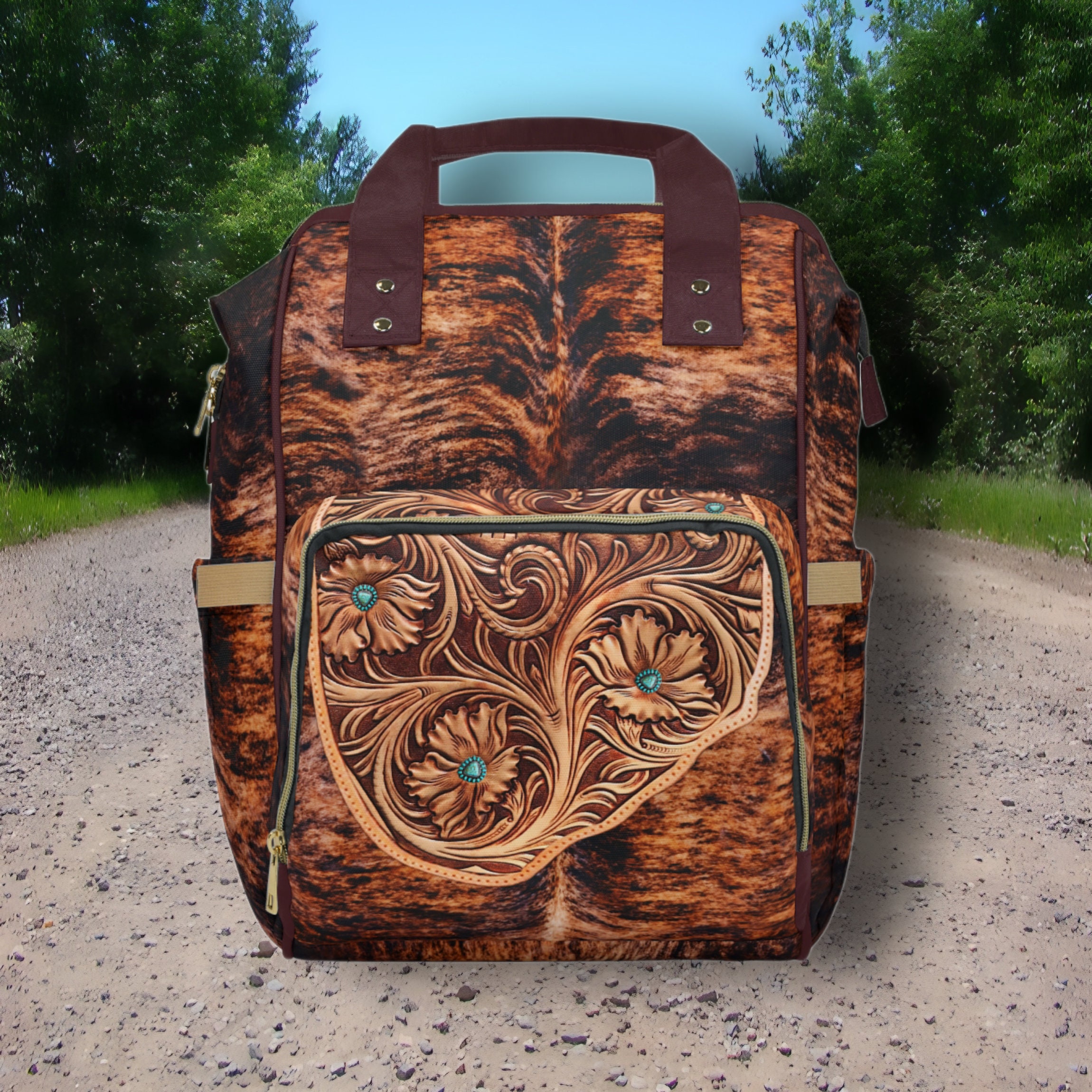 Personalized Western Backpack/diaper Bag a Hair-on Cowhide & - Etsy