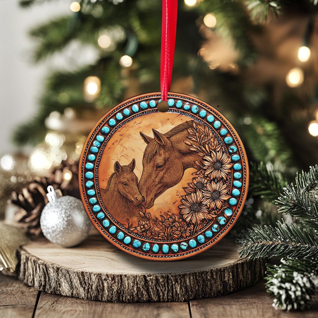 CUSTOM Mare & Colt Western Christmas Ornament, Metal 2025 Keepsake ...