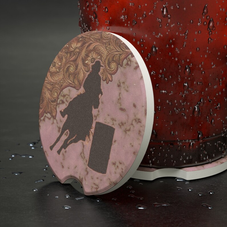 Barrel Racer Truck Cupholder Stone Coaster Set, Cool Western Car ...