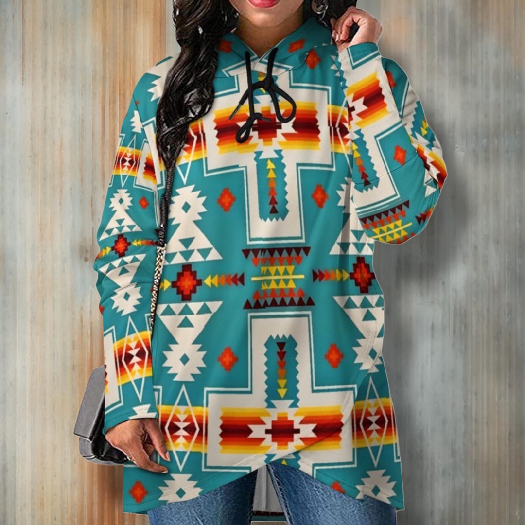Women's Fleece Lined Tunic Style Native American Inspired Design ...