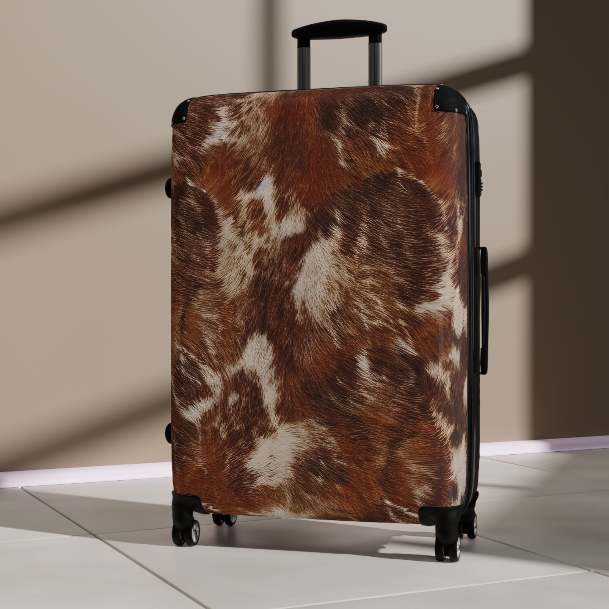 PERSONALIZED Western Suitcase Hair-on Cowhide Image Printed Luggage ...