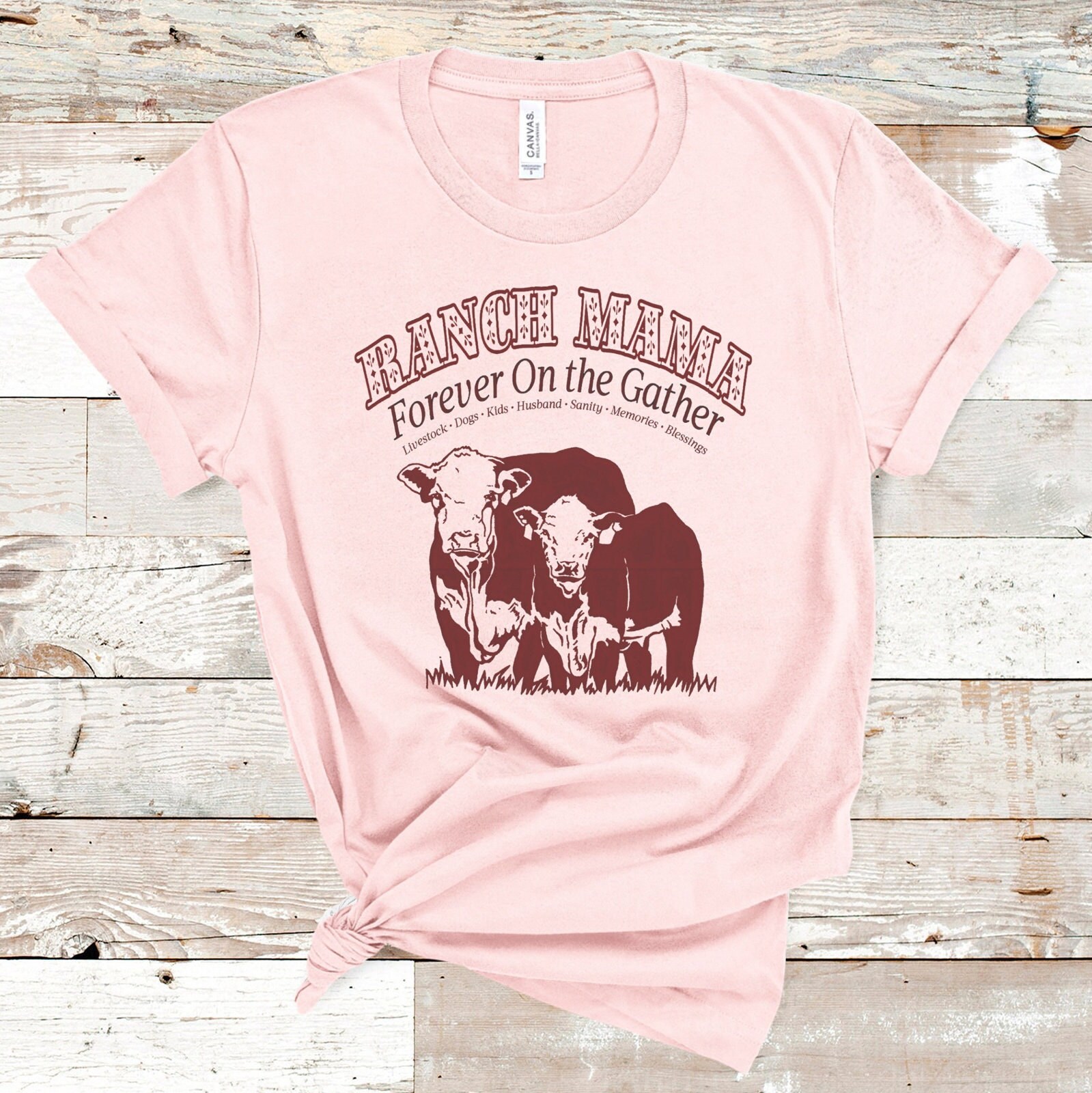 Hereford Cattle Ranch Mama T-shirt Cow Mom Gift for Ranching Cowgirl ...