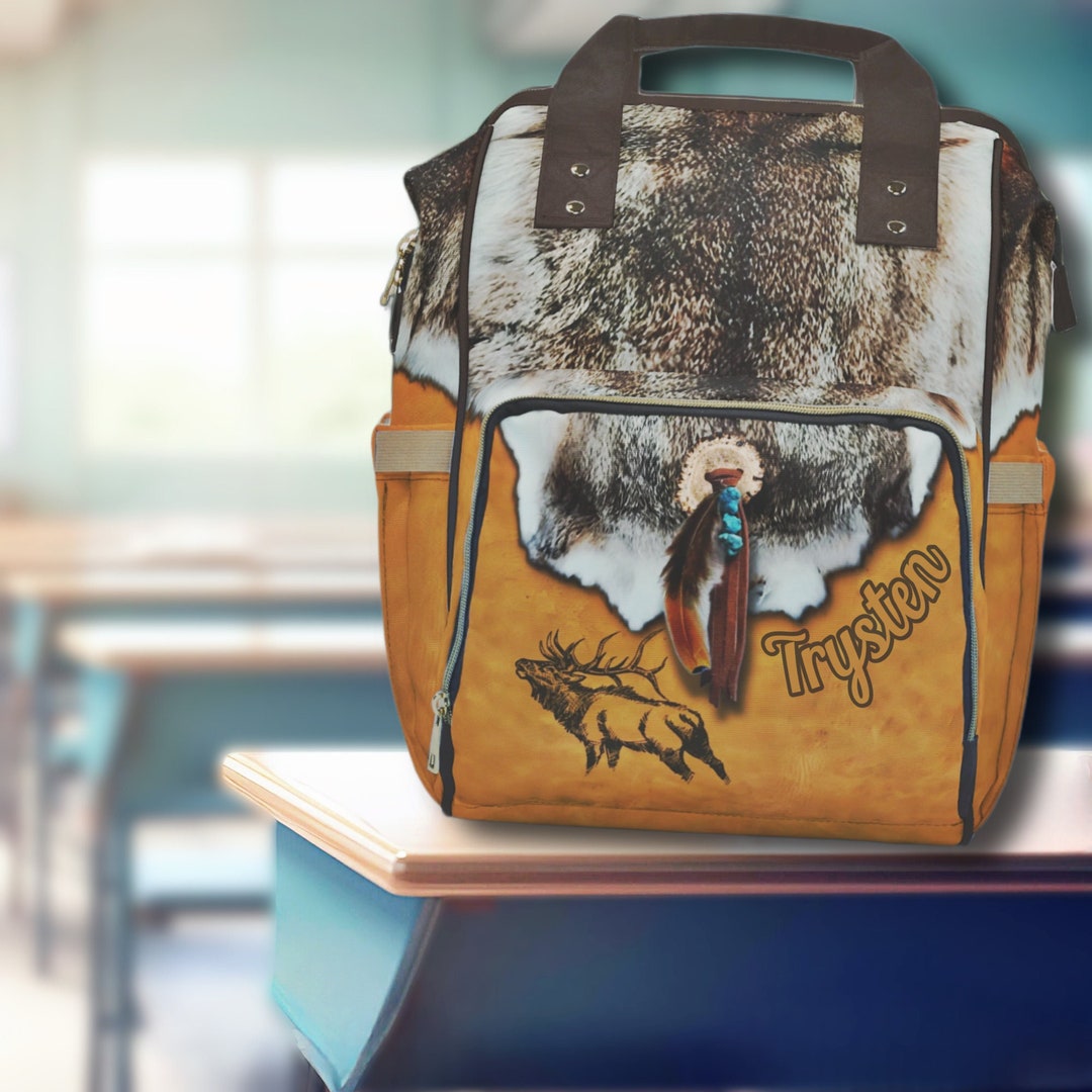 PERSONALIZED Back to School Western Backpack, Mountain Man Trapper ...