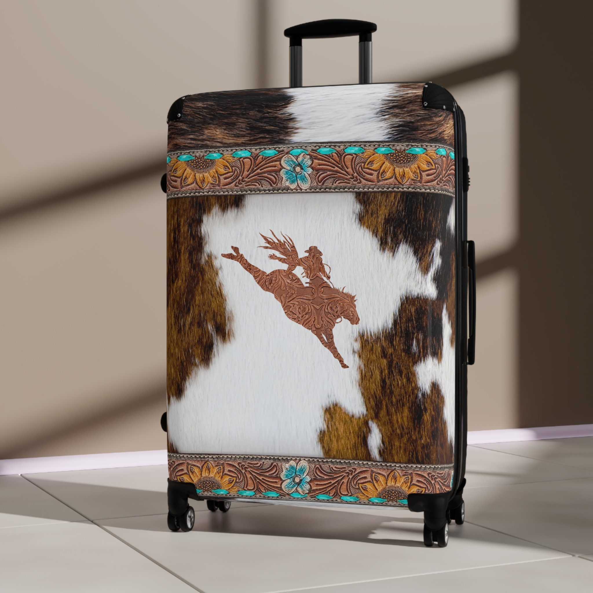 PERSONALIZED Western Suitcase S/M/L Digital Print Hair on Cowhide ...