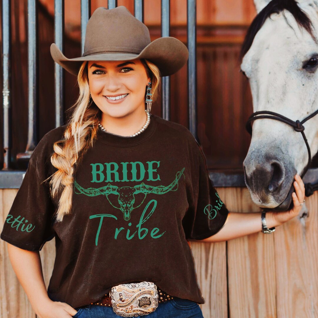 PERSONALIZED Western Bride Tribe Bachelorette Tshirt Sets, Western ...