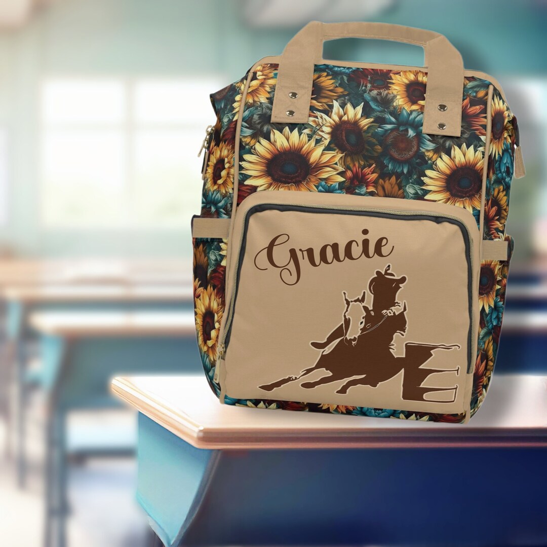 PERSONALIZED Back to School Western Backpack Book Bag, Barrel Racer ...