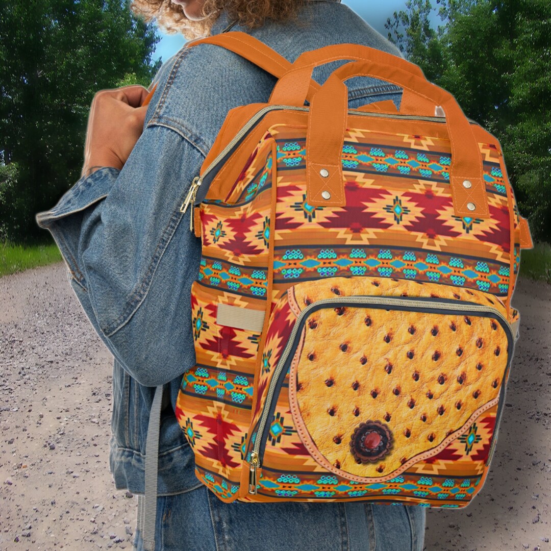 Personalized Western Backpack/diaper Bag With Saddle Blanket & Ostrich ...