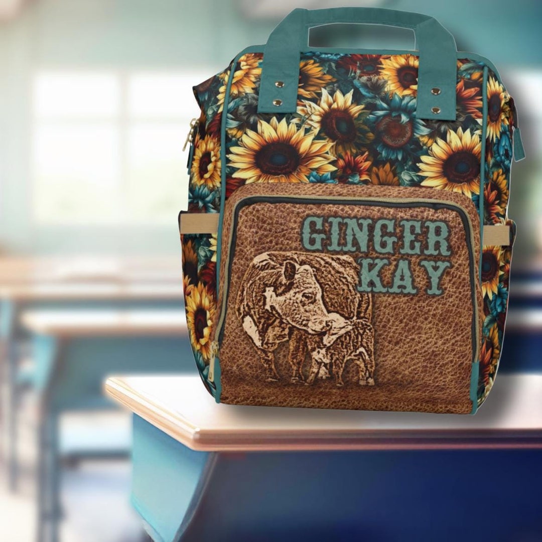 PERSONALIZED Hereford Western Backpack Western Diaper Bag, Cow Lover ...