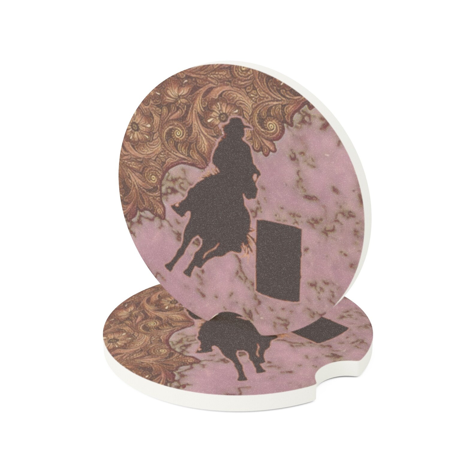 Barrel Racer Truck Cupholder Stone Coaster Set, Cool Western Car ...