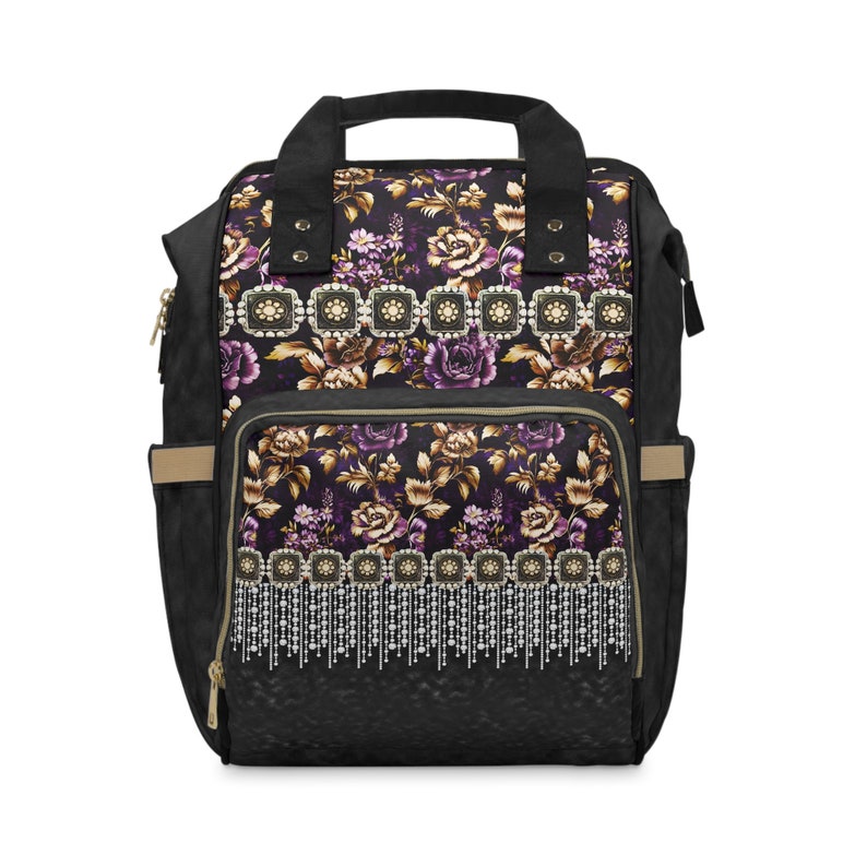 PERSONALIZE Western Backpack or Diaper Bag, Vintage Floral Beaded ...