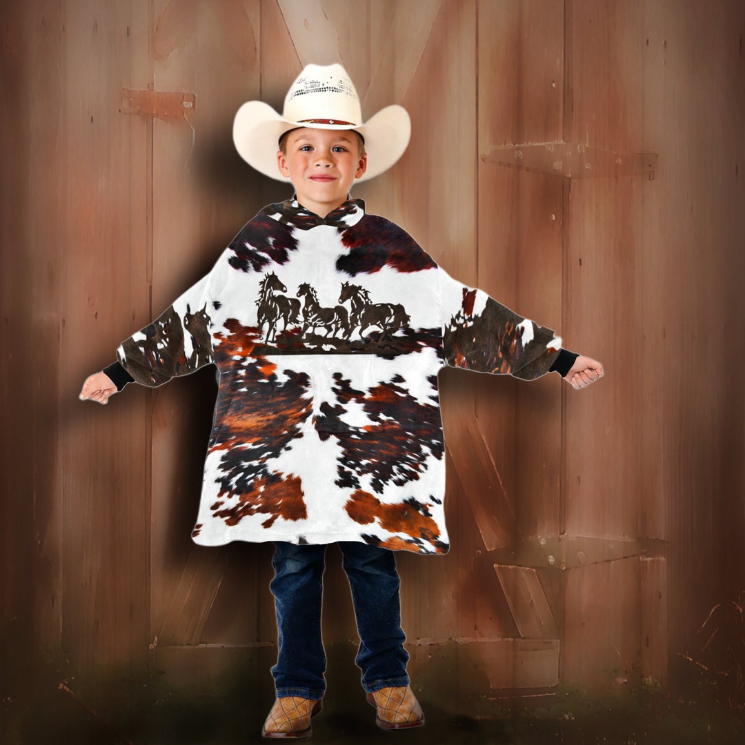 Kids "hidden Horses" GIANT Blanket Shirt | Youth Size Fleece Blanket ...