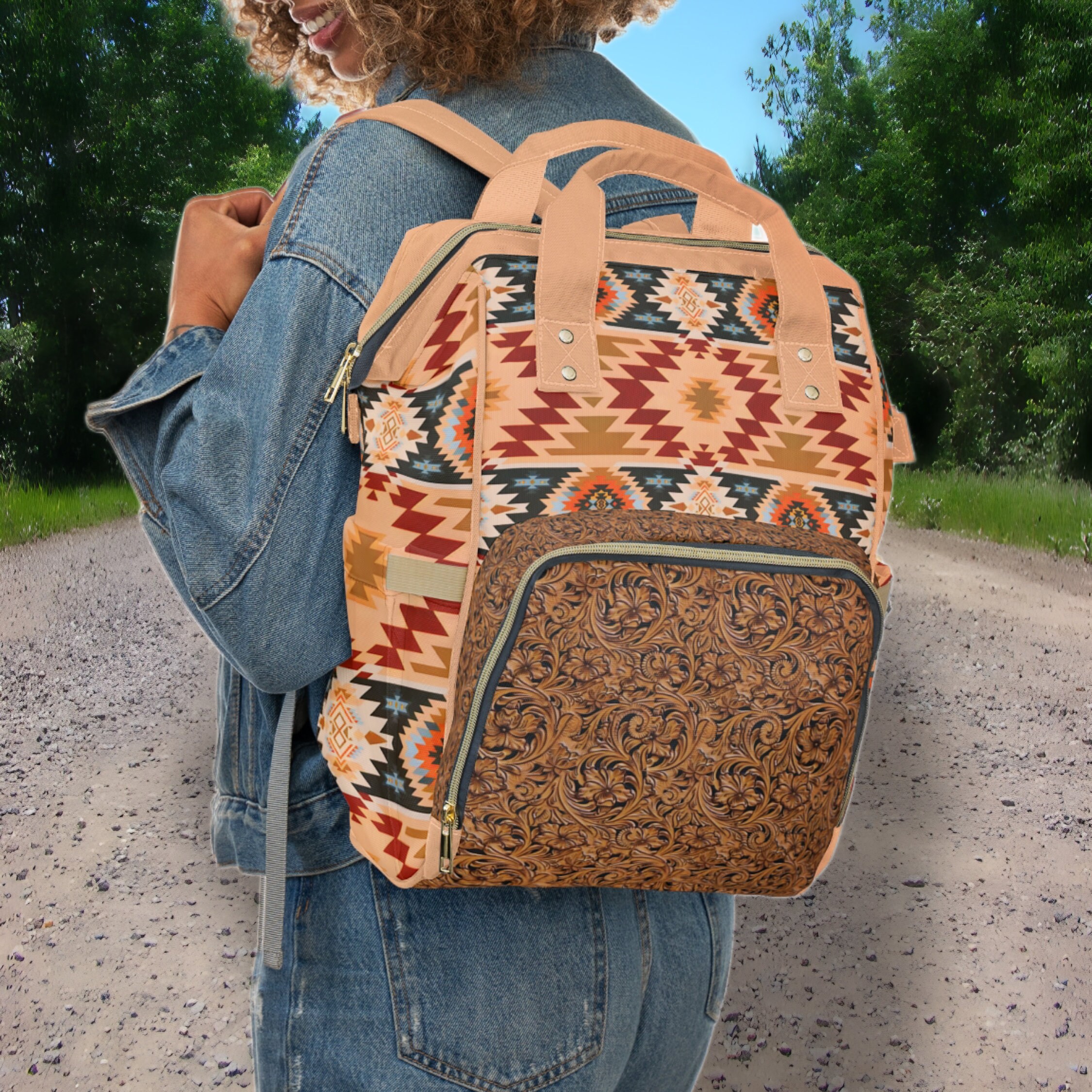 PERSONALIZED Western Backpack/diaper Bag Saddle Blanket & Carved ...