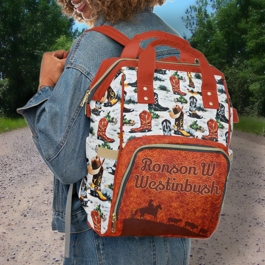 PERSONALIZED Western Backpack Western Diaper Bag Vintage Retro Cowboy ...