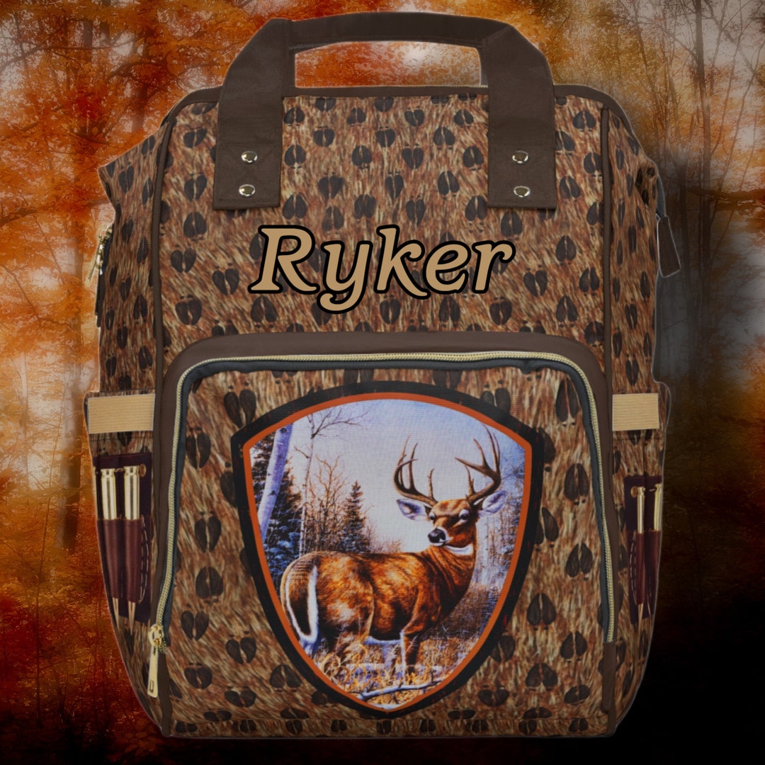 PERSONALIZED Deer Hunter Backpack Diaper Bag Whitetail Deer Rustic Camo ...