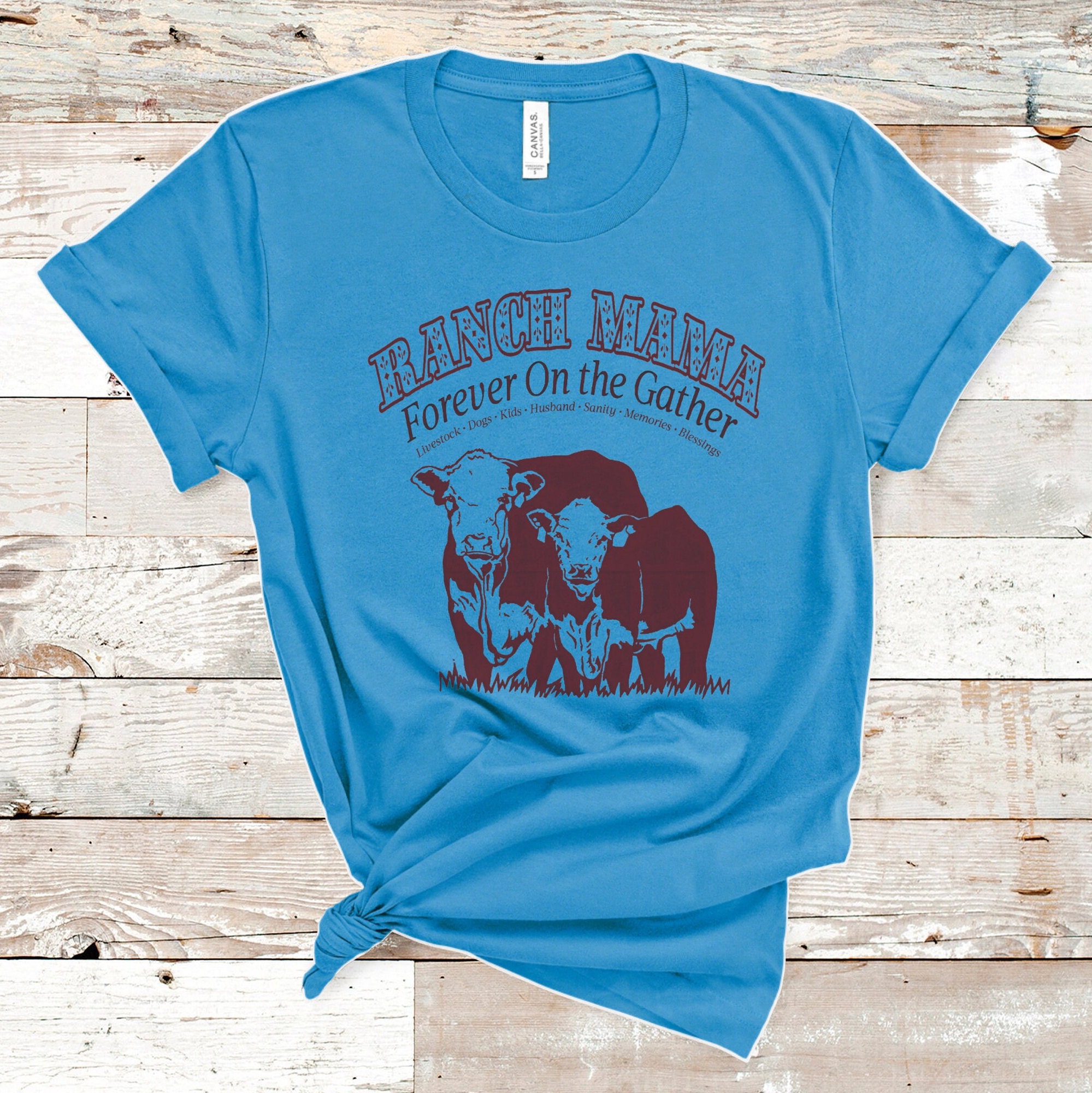 Hereford Cattle Ranch Mama T-shirt Cow Mom Gift for Ranching Cowgirl ...