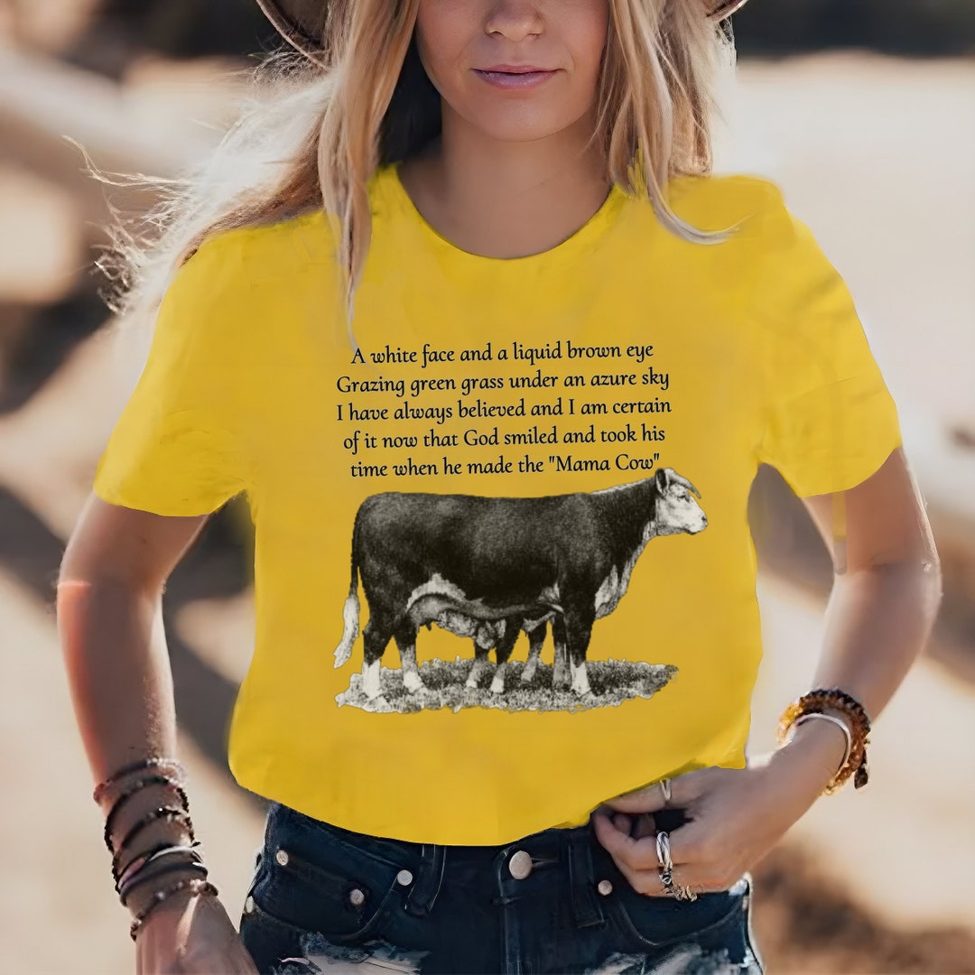Western Cow Tshirt, Hereford Shirt, Gift for Cow Lover, Cattle Shirt ...