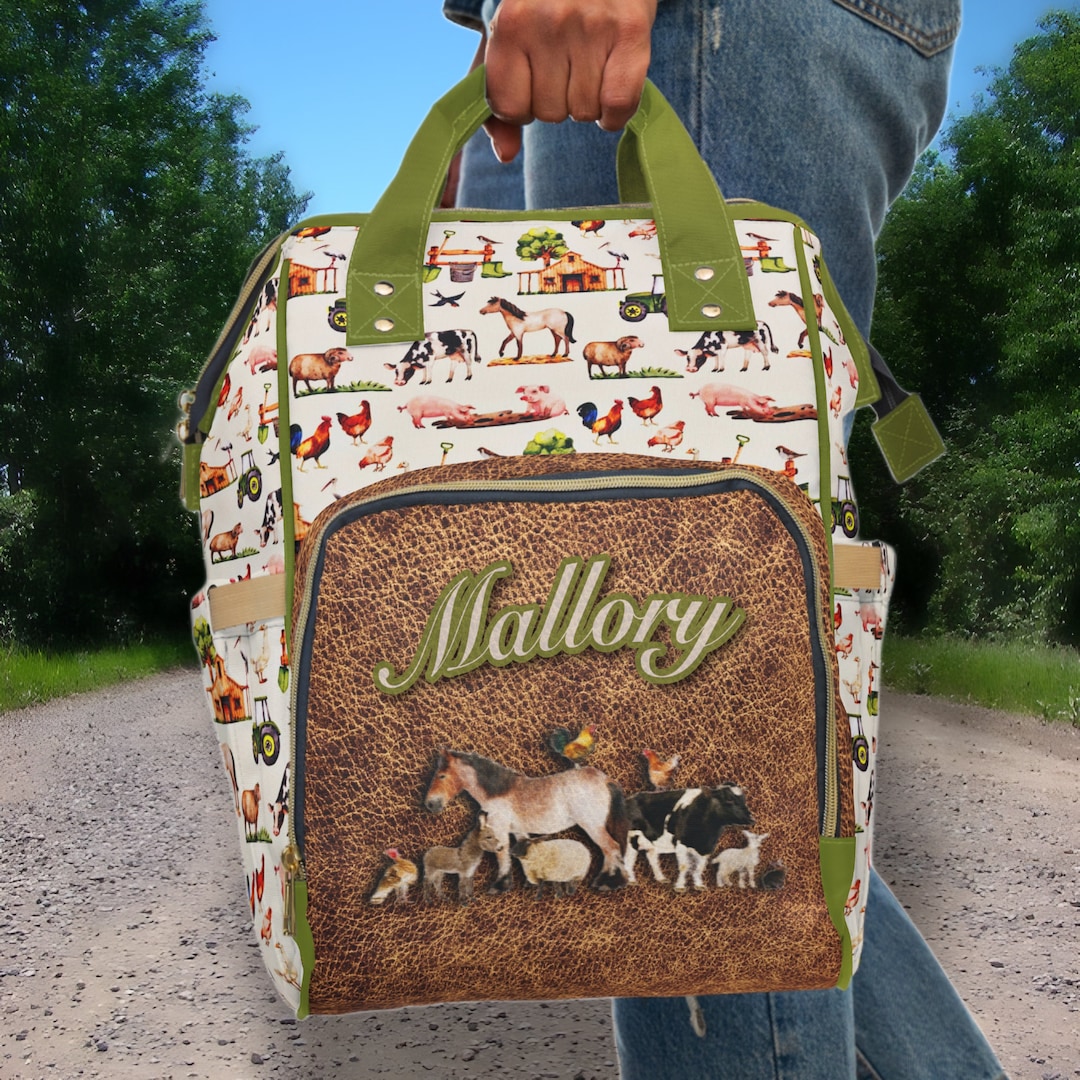 PERSONALIZED Farm Animals Backpack, Farm Animal Diaper Bag, Farm Baby ...
