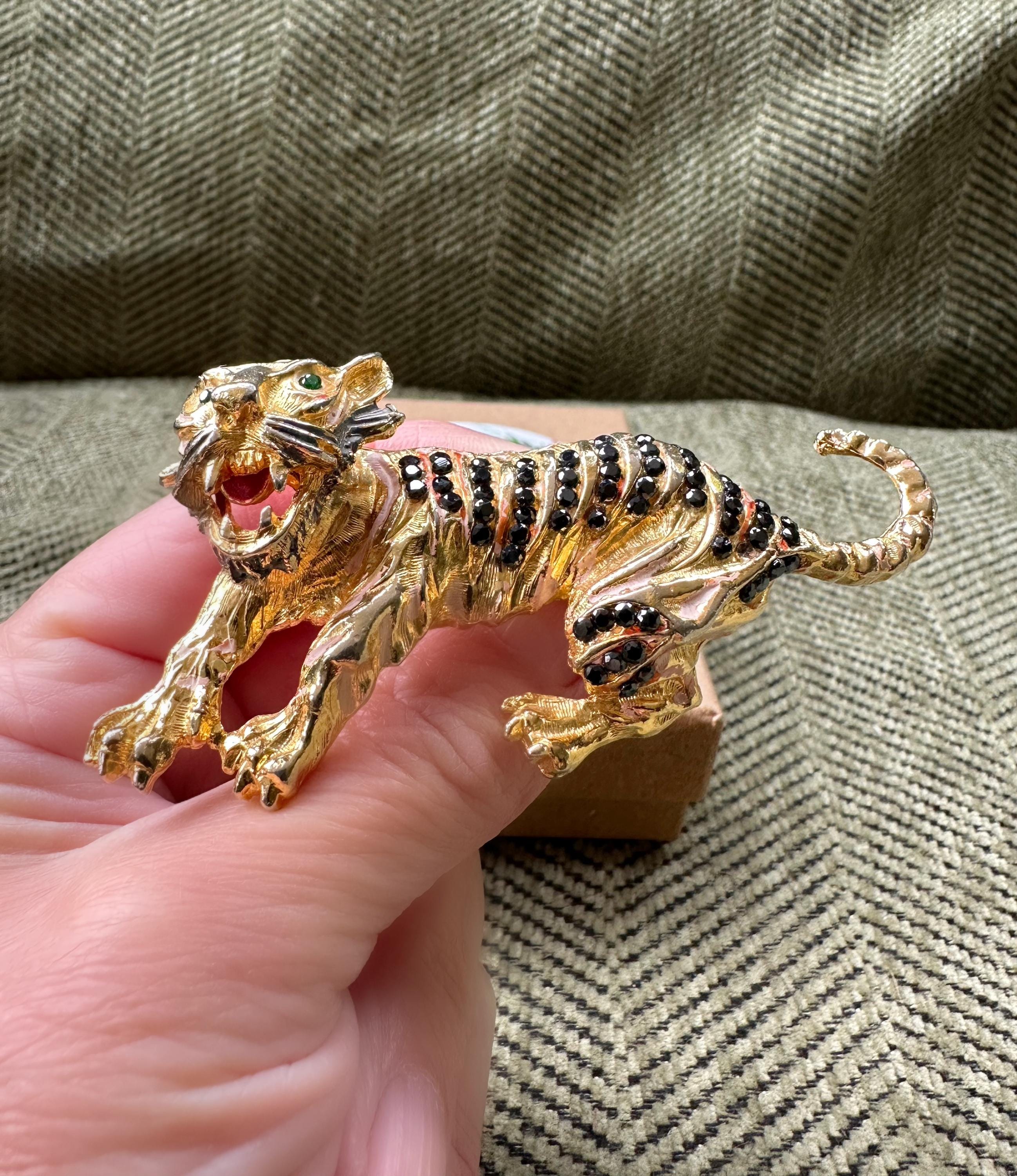 Vintage Tiger Brooch - Etsy