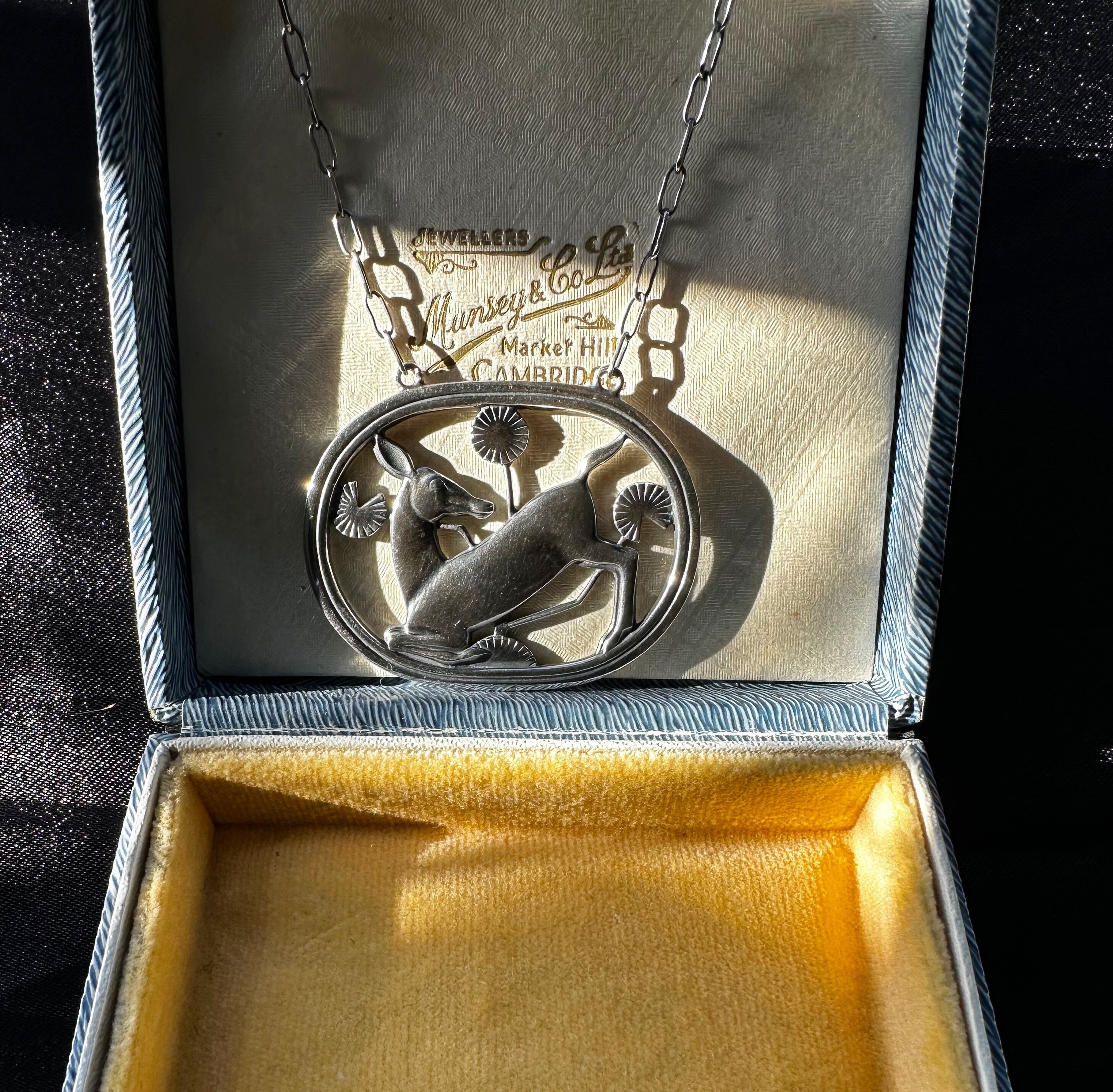 Silver Georg Jenson kneeling Deer Pendant - Etsy