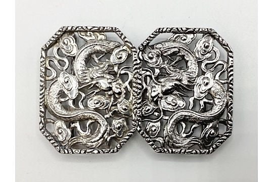 Antique Chinese Silver Buckle - Etsy