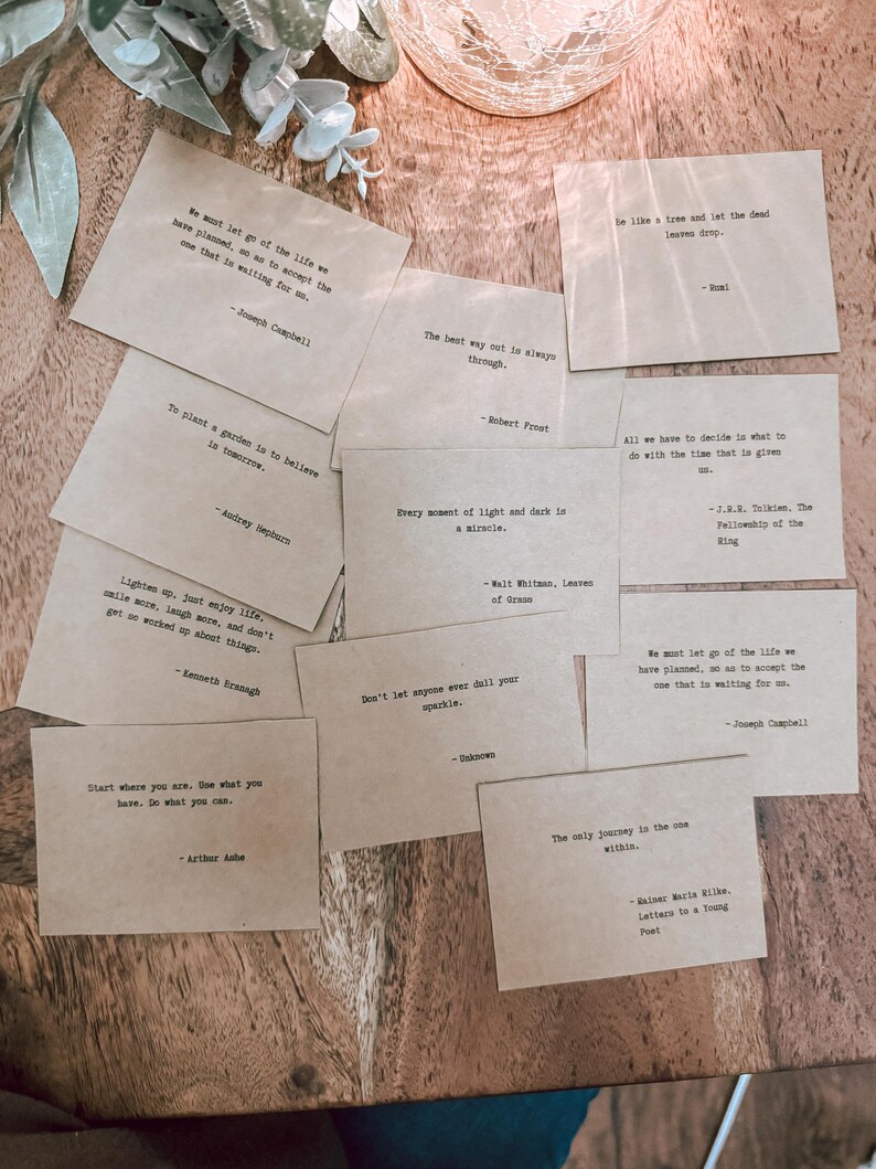 Inspirational Book Quote Cards– Perfect for Positivity & Mindfulness ...