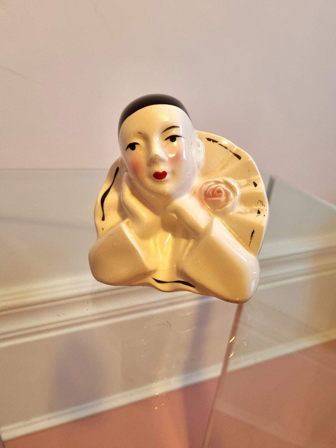 Vintage 80's Pierrot Clown Decorative Piece - Etsy