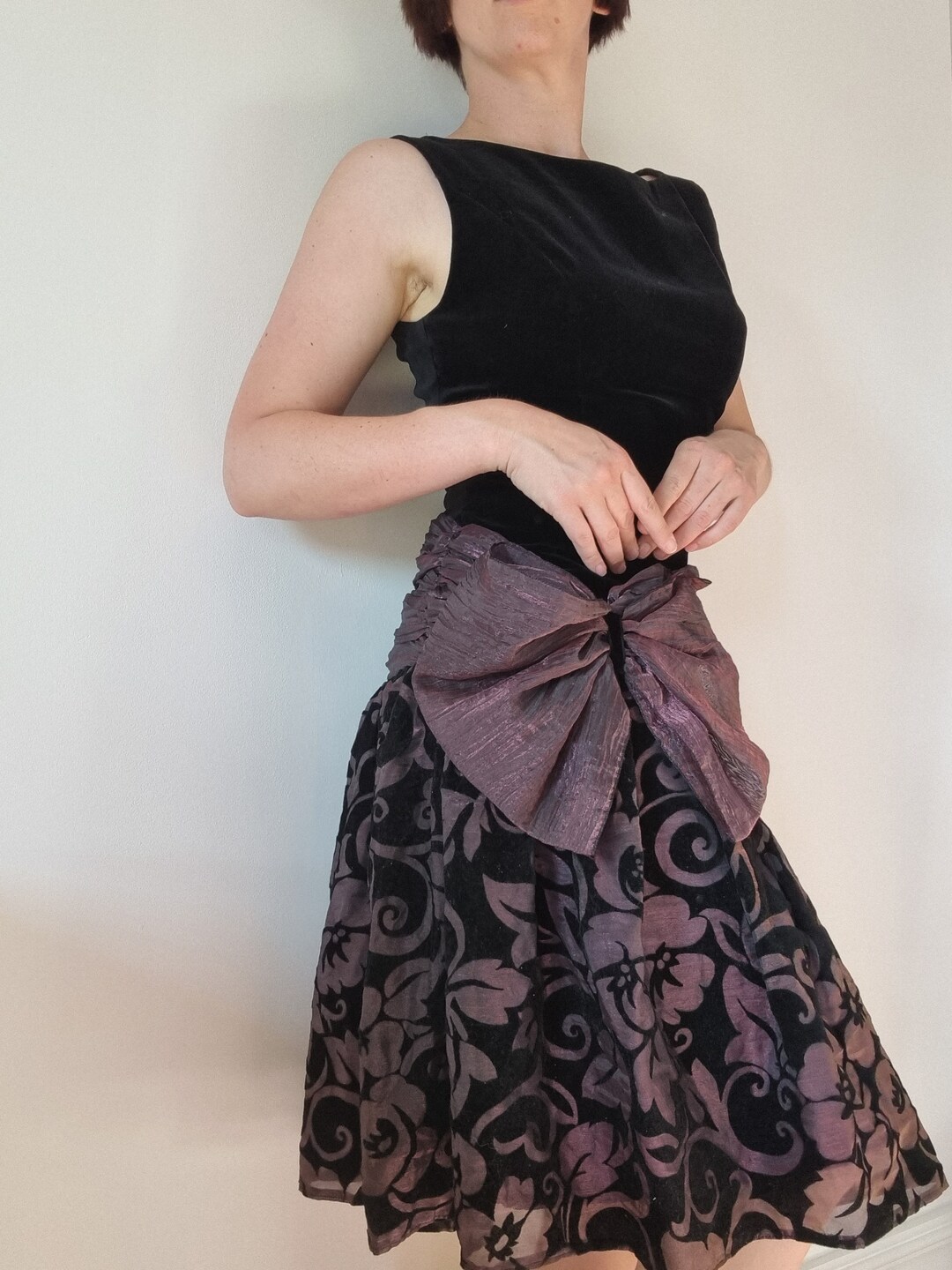 Vintage John and Pill Prom Dress, Christmas Party Dress in Mauve ...