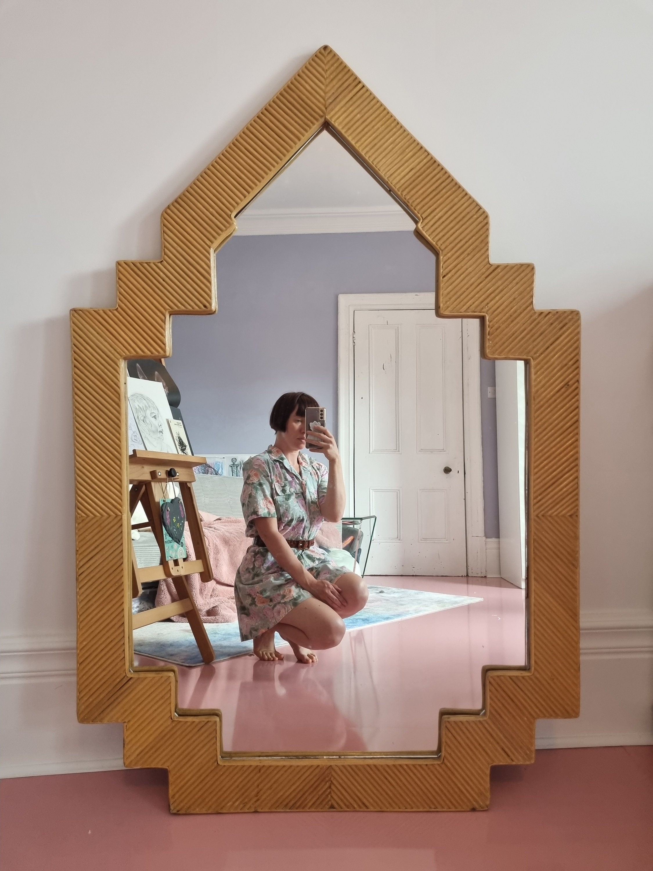 Vivai Del Sud Extra Large Bamboo Mirror, 1970s, Very Rare - Etsy