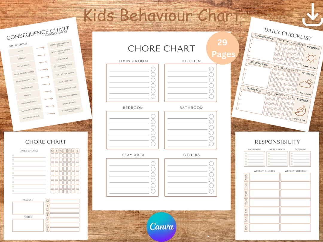 Customizable Behavior Chart Printable Sticker Chart Behavior - Etsy UK