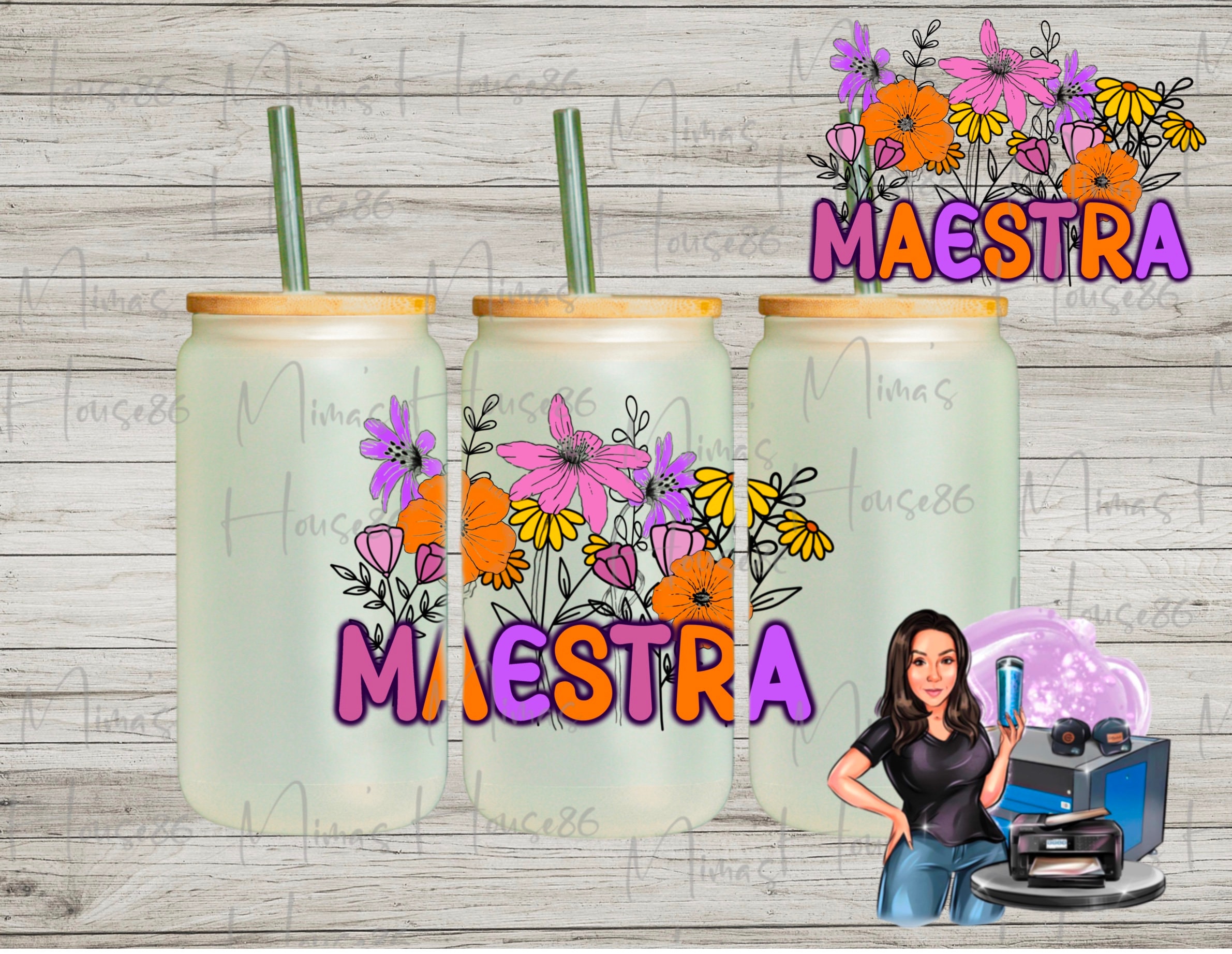 Maestra Sublimation Libbey Cup PNG - Etsy