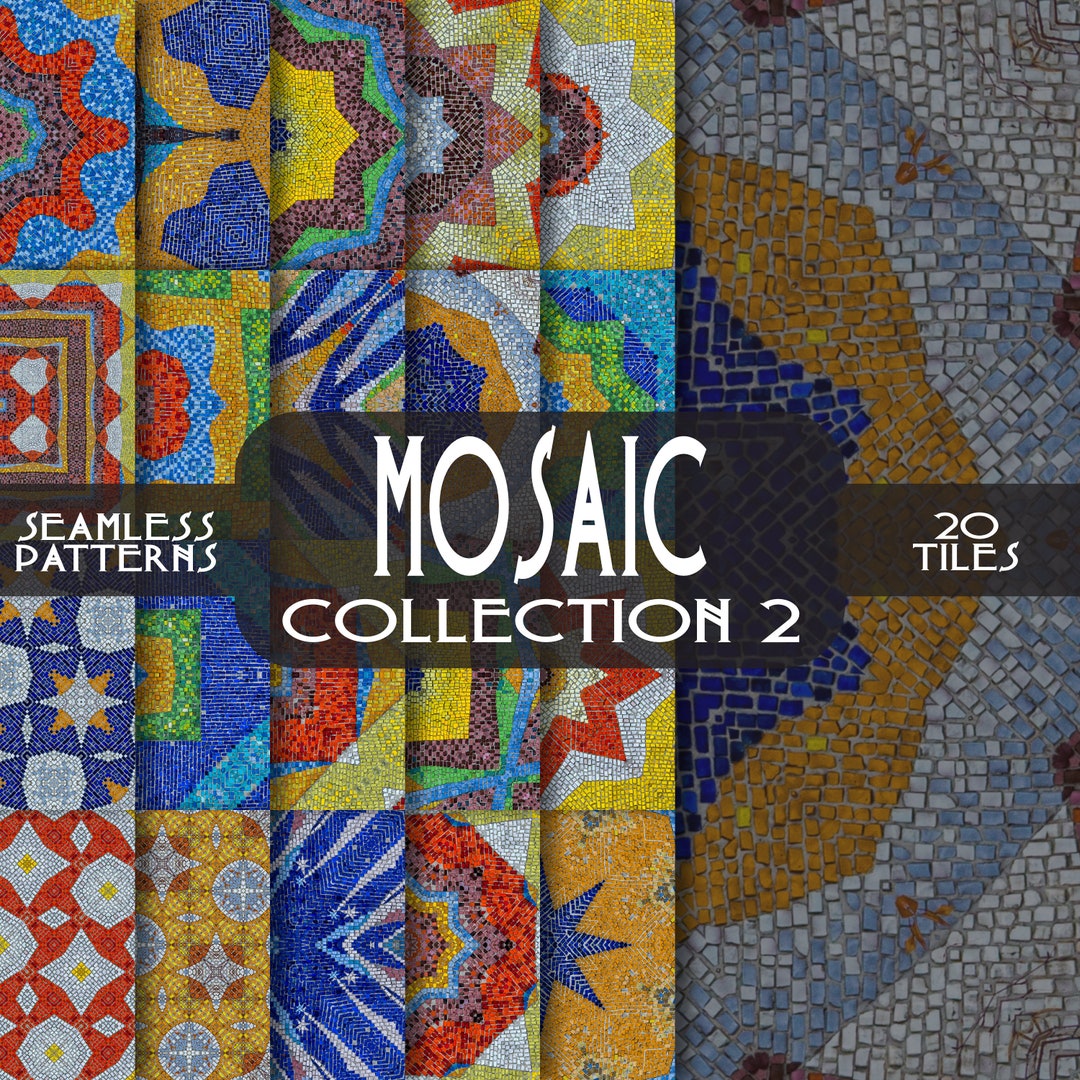 Mosaic Collection 2 Digital Paper 20 Tiles - Scrapbook Paper ...