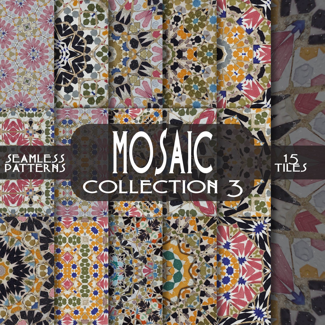 Mosaic Collection 3 Digital Paper 15 Tiles - Scrapbook Paper ...