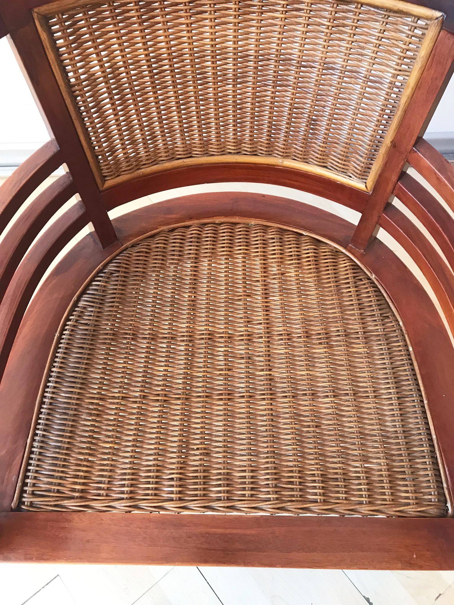 Study Armchair, Vintage Dutch Colonial Style Chair in Solid Wood and ...