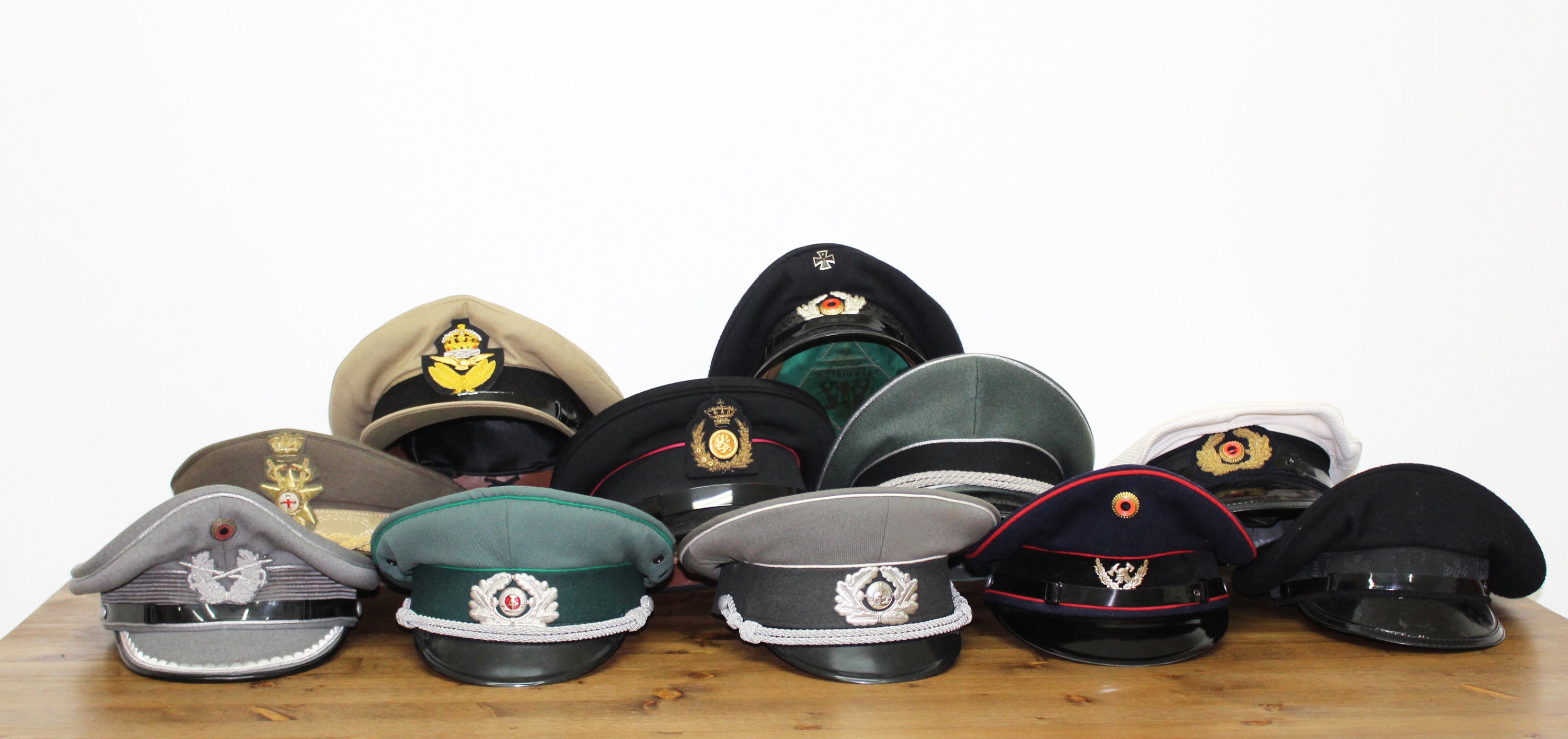 11 Pieces of Military Hats From Various Nations Italy the Netherlands ...
