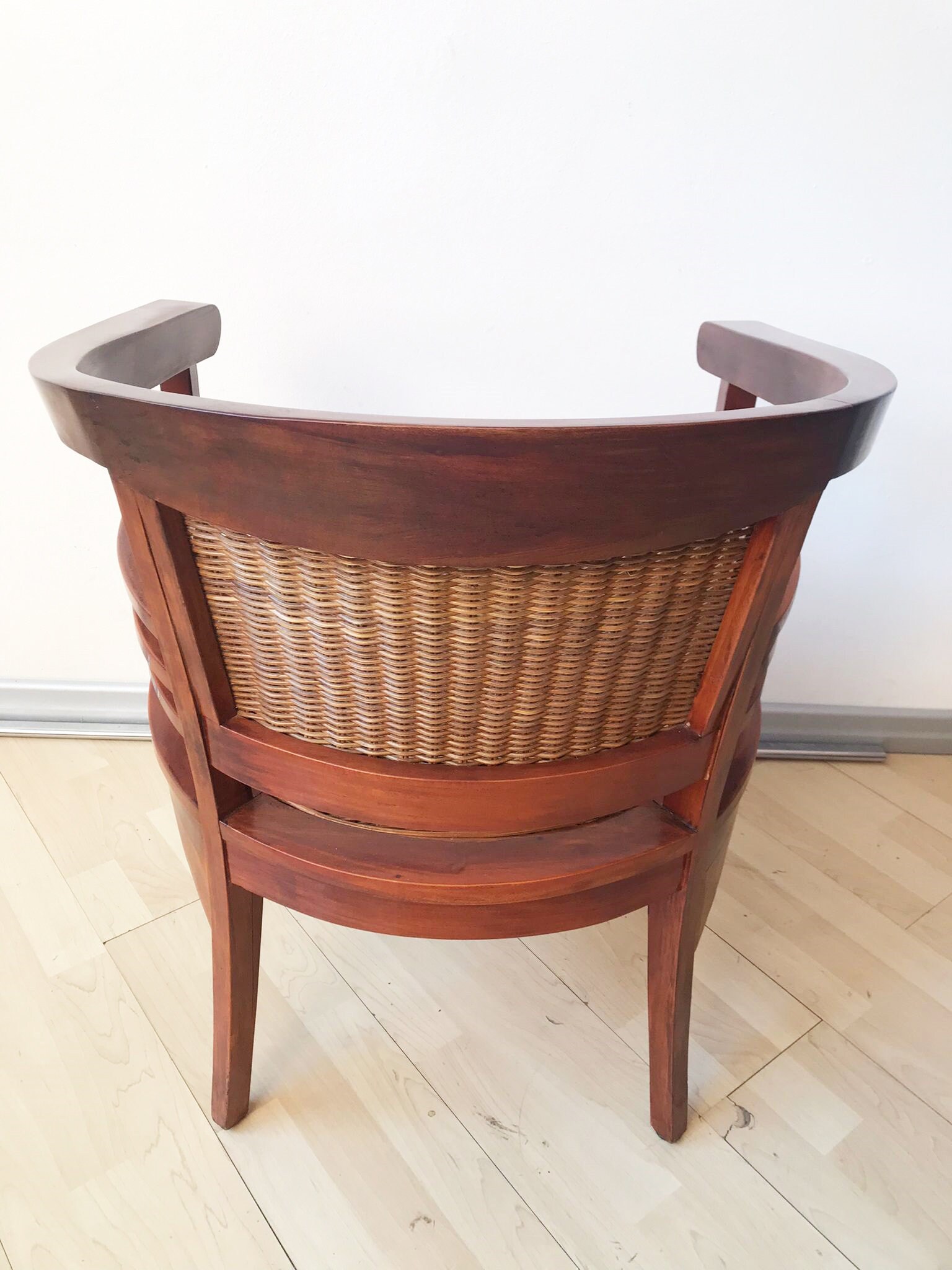 Study Armchair, Vintage Dutch Colonial Style Chair in Solid Wood and ...