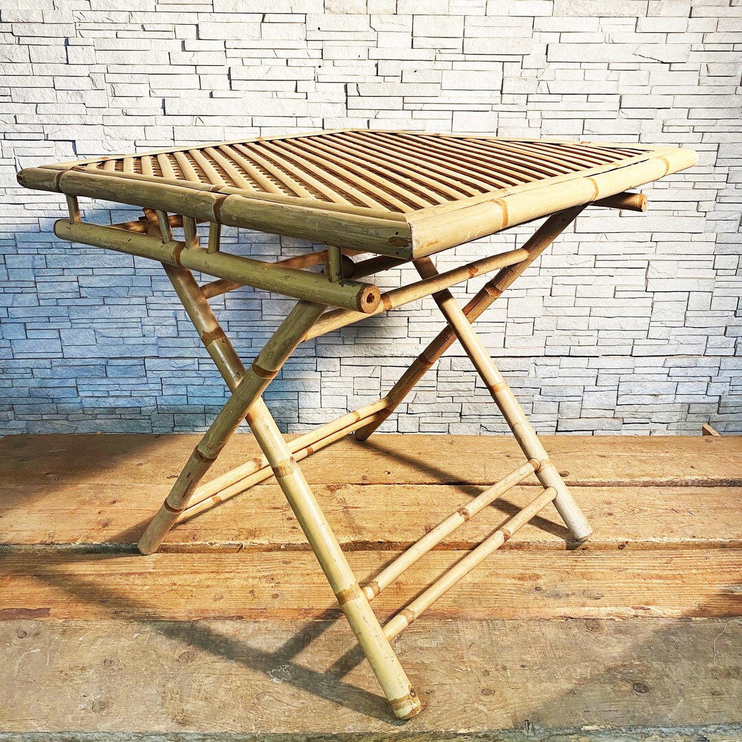 Bonacina Parisi Vintage Folding Bamboo Garden Table - Etsy