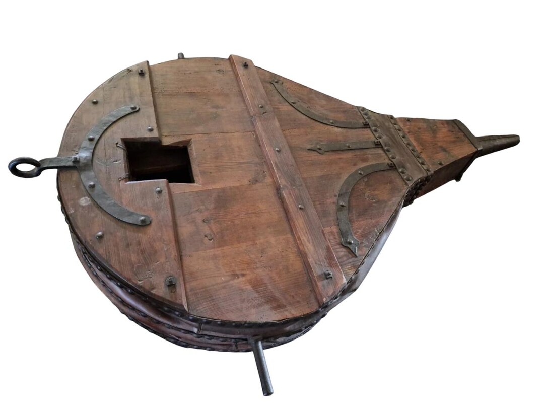 Rare Large Museum Wooden Bellows and Leather Bellows With Metal Studs ...