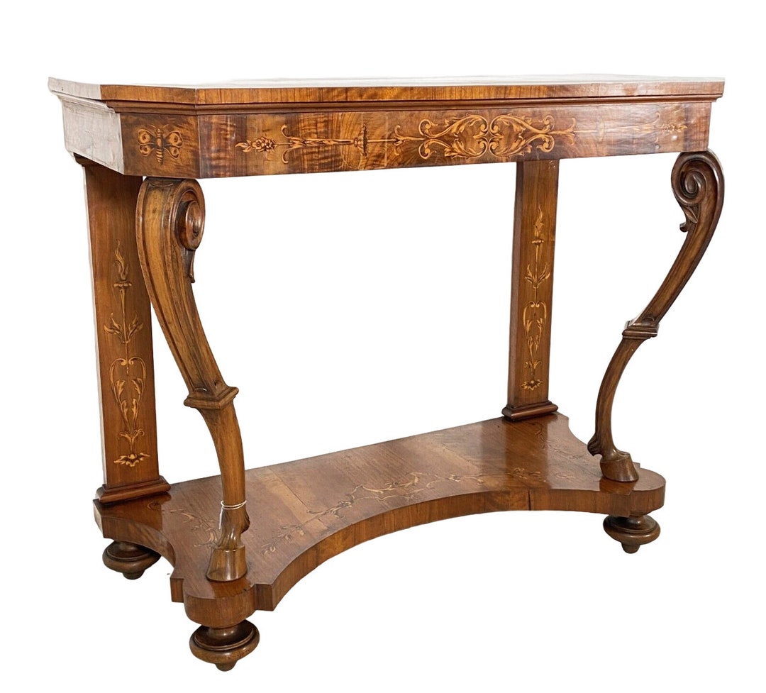 Antique Italian Console in Walnut Wood From the Early 1900s - Etsy