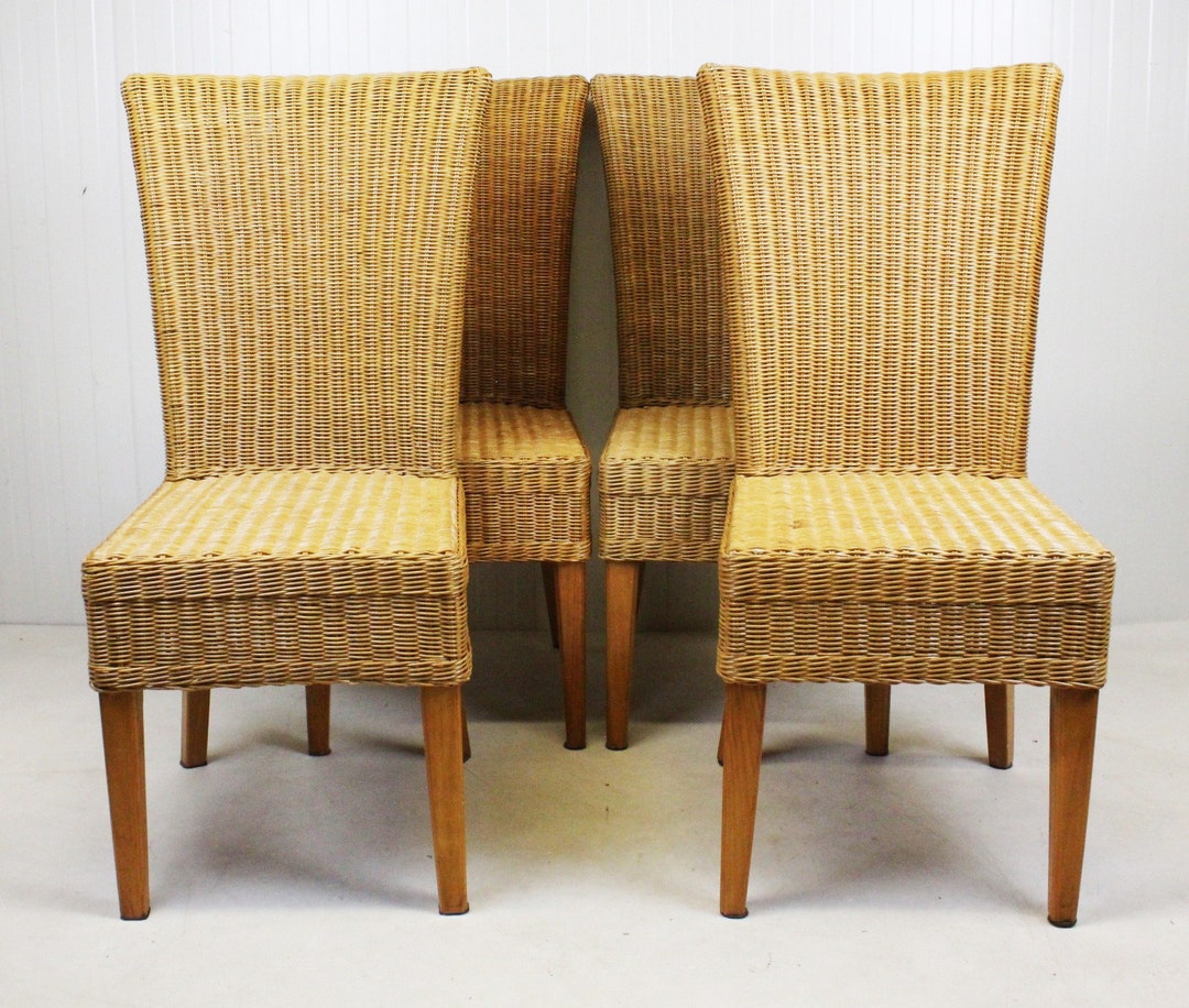 4 Woven Vienna Straw Chairs Vintage Armchair - Etsy