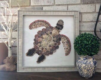 Turtle Sea Shell Art for Decor - Etsy