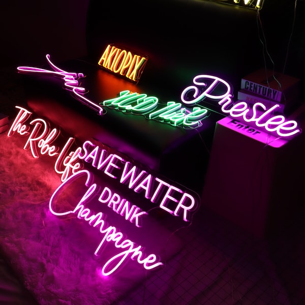 Pink Neon Sign - Etsy