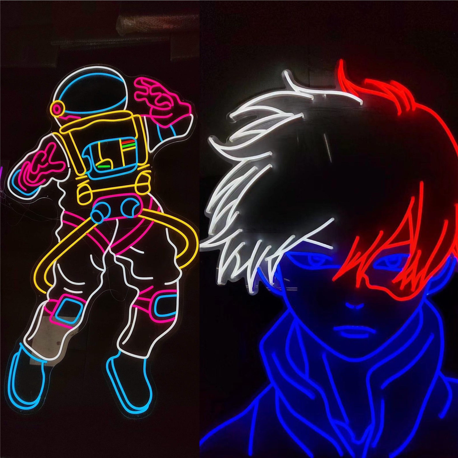 Anime Neon Sign | Game Room Custom Neon Sign | Anime Figures ...