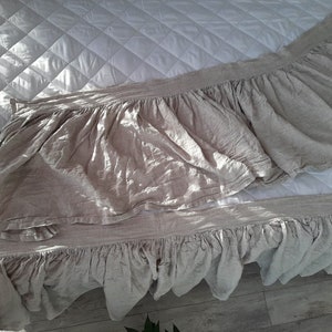 Linen Dust Ruffles for the Mattress. Linen Bed Skirt. Bed Panels. Linen ...