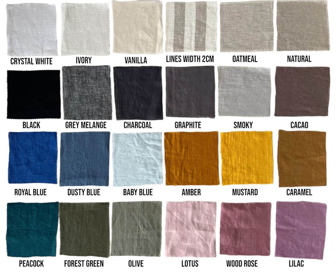 Linen Fabrics Swatches Set of Samples FREE SHIPPING Linen - Etsy