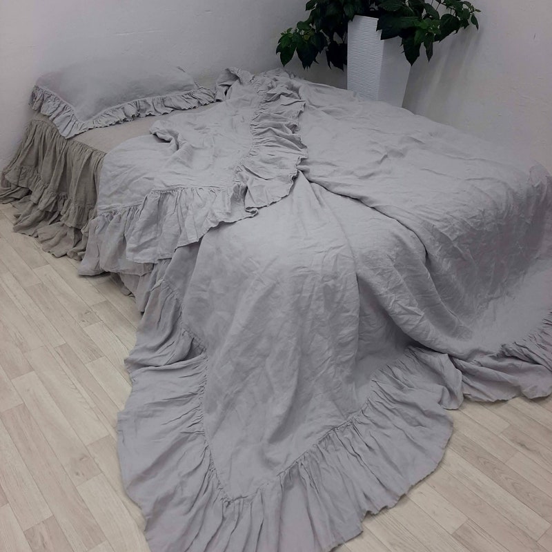 Linen Ruffle Duvet Cover - Etsy