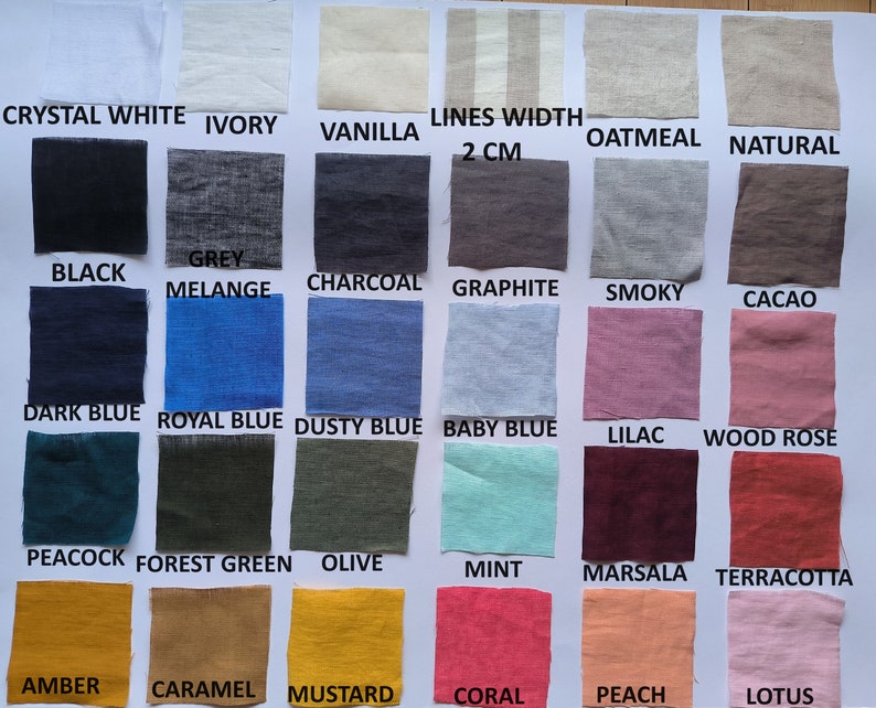 Linen Fabrics Swatches Set of Samples Linen Bedding Many Colors - Etsy