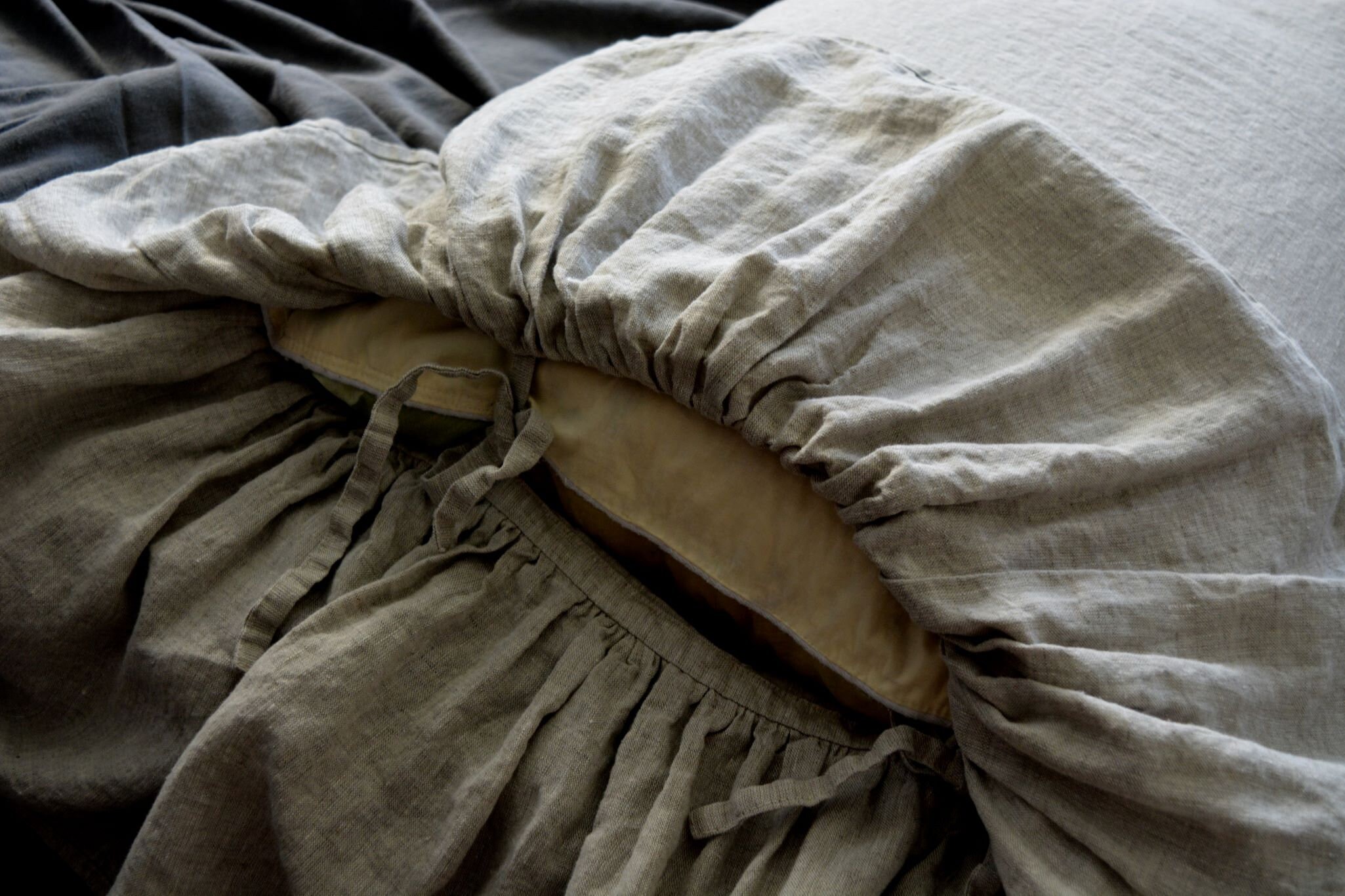 Organic Linen Double Ruffled Pillowcase Frill Pillow Sham Slip - Etsy