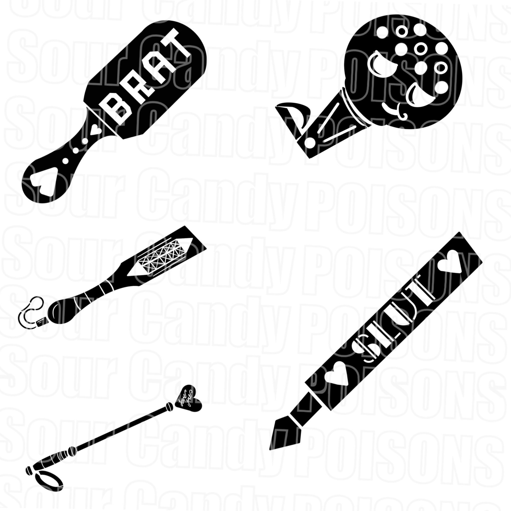 Digital Download: Kink/bdsm Paddles, Icons, Clipart, Hand Drawn, Pack ...