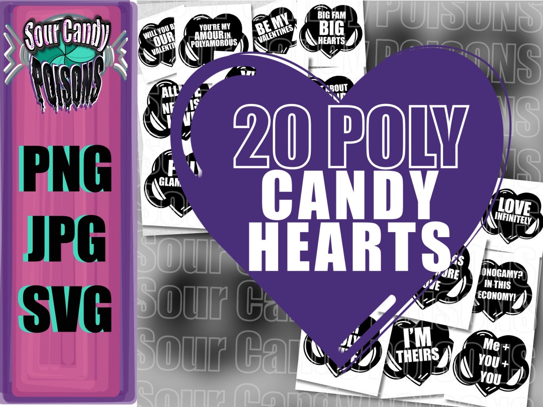 Digital Download: Poly Candy Hearts - SVG, PNG, JPEG - Polyamorous ...